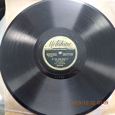 E+ 78 Lil Johnson Melotone 6-03-56 I'm Bettin' On You / If You Can Dish ...