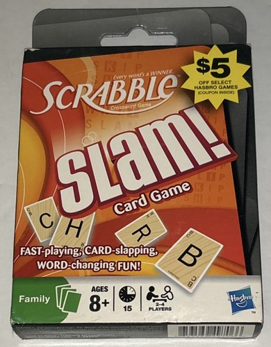 Scrabble Slam! Fast Playing Card Slapping Parker Brothers Family Game ...