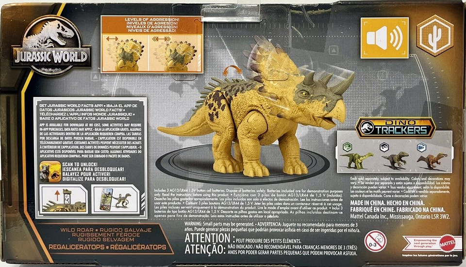 Mattel Jurassic World Wild Roar Dino Trackers - Regaliceratops New | eBay