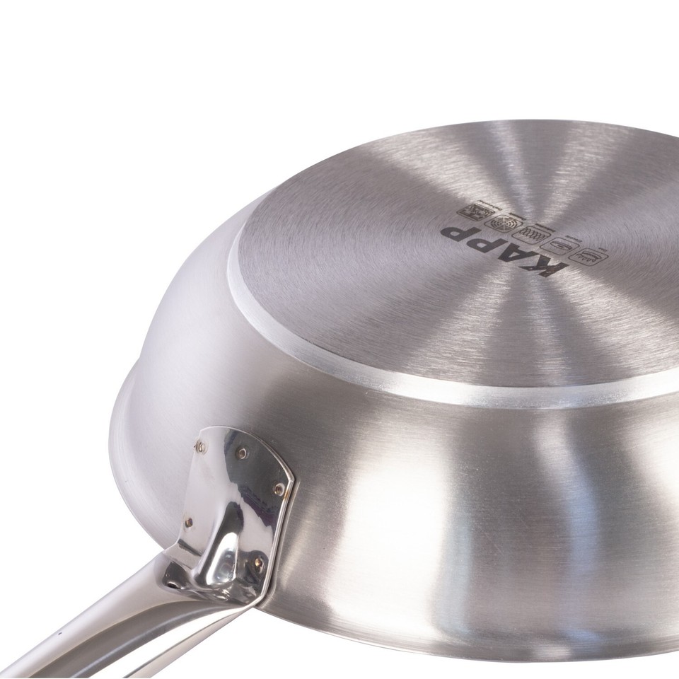 Triple-Ply Stainless Steel Frying Pan Long Handle Induction Ready ...