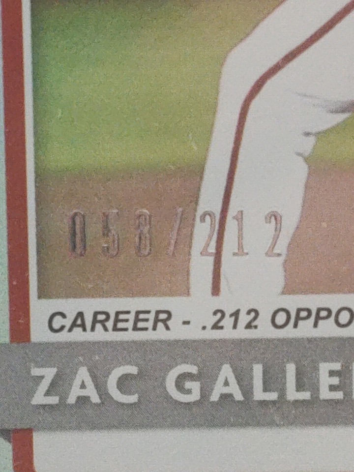 2020 Donruss Career Stat Line #54 ZAC GALLEN RC Rookie /212 Arizona ...