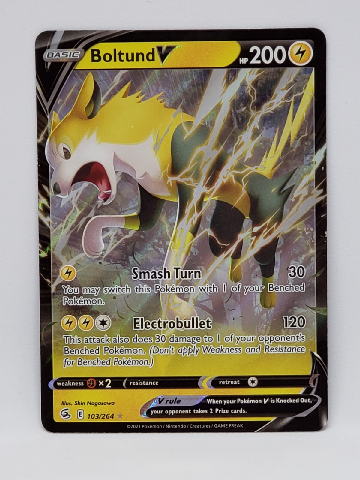 Boltund V 103/264 Ultra Rare Fusion Strike Pokemon Card TCG NEAR MINT+ ...