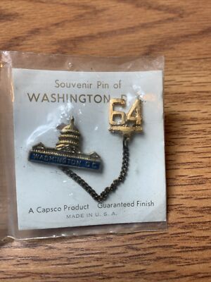 Vintage 1964 Washington DC Souvenir Lapel Pin, Silver Tone USA Travel ...