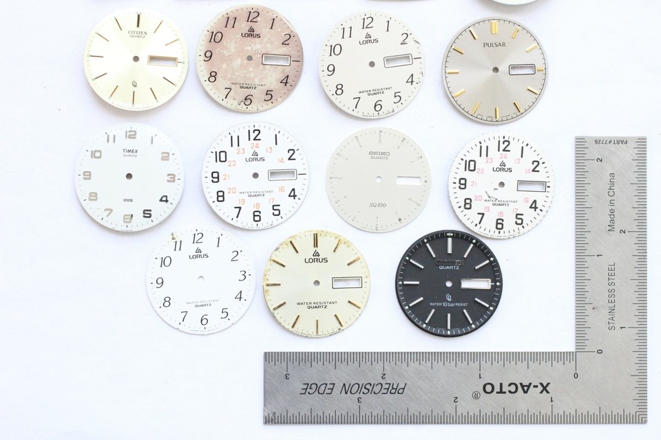 Vintage TIMEX LORUS CITIZEN PULSAR SEIKO Quartz Watch Dial Lot | eBay