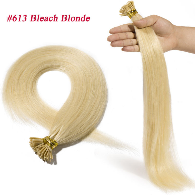 200 Strands I Tip Hair 100g Stick Tip Remy Human Hair Extensions Micro ...