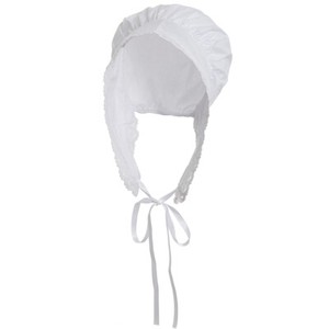 Women Colonial MOP Hat Lace-Up Bonnet Maid Pionner Headpiece Carnival ...