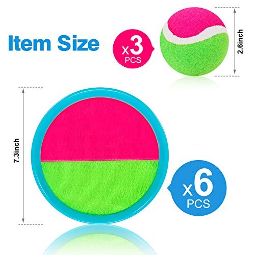 Outdoor Games, Toss and Ball Set with 6 Paddles and 3 Balls, Perfect ...
