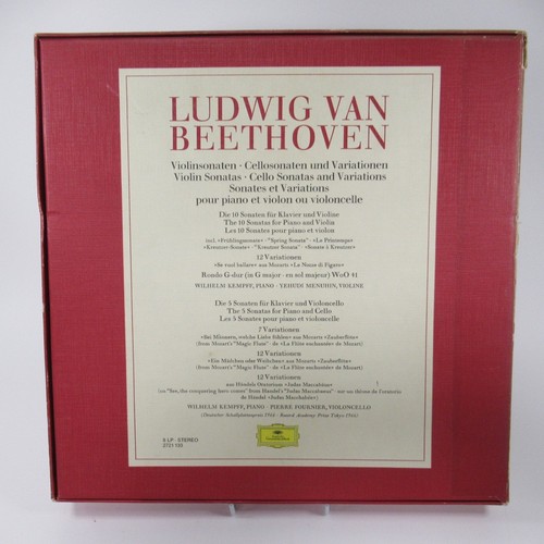 Beethoven Edition 1977 Violin and Cello Sonatas Vinyl Records 8 LP Box ...