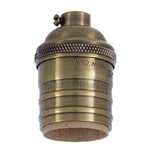 B&P Lamp® Heavy Turned Brass Keyless Sockets, Antique Brrass Finish ...