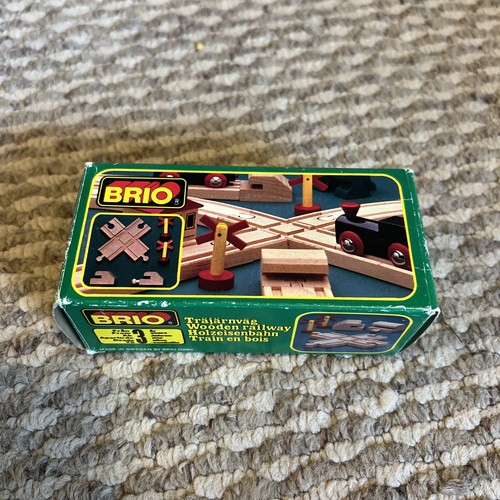 BRIO 33349 Vintage 1990s Wooden Train Buffers Crossing Track X Sign ...