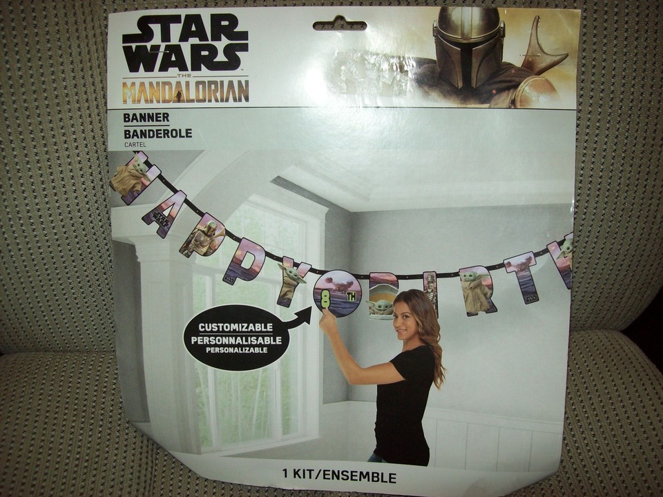Star Wars, The Mandalorian, Customizable Happy Birthday Banner Kit with ...