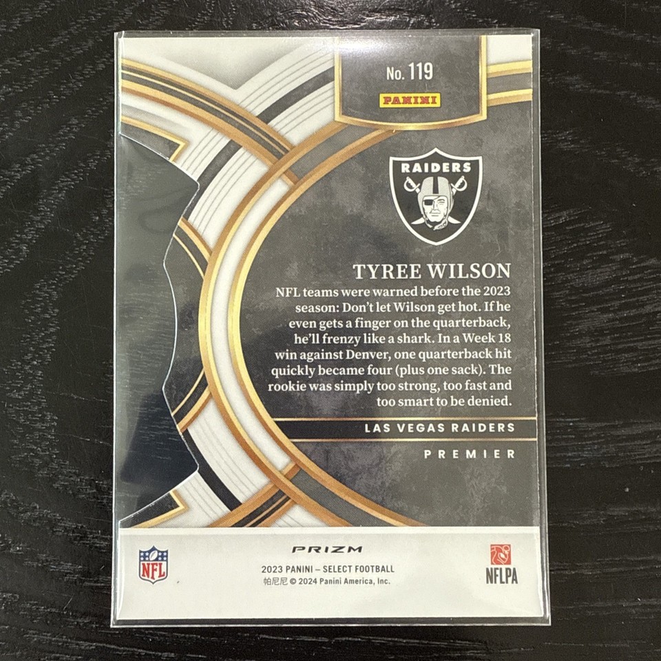 2023 Panini Select Tyree Wilson Red and Yellow Prizm Die Cut Premier RC ...