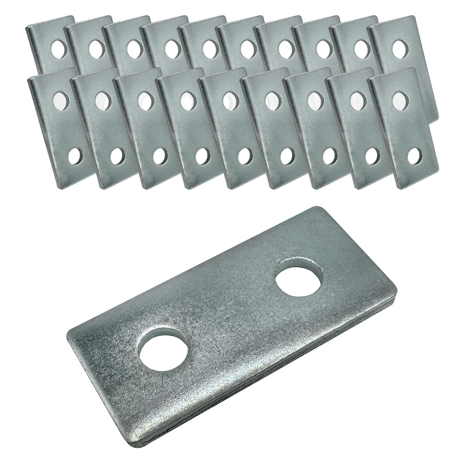 (20) 2 Hole Flat Plate Connector Bracket for 1/2" Bolt, 1-5/8" Strut ...