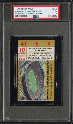 1978 Gator Bowl Woody Hayes Punches Player Ticket Stub PSA 5 | eBay
