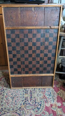 Best Antique Early Primitive Handmade Wood Checkerboard Orig Paint 31 ...