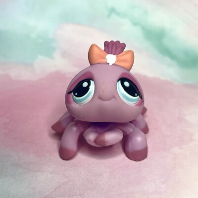 LPS Littlest Pet Shop #991 Lavender Pink Spider Orange Bow Blue Dot ...