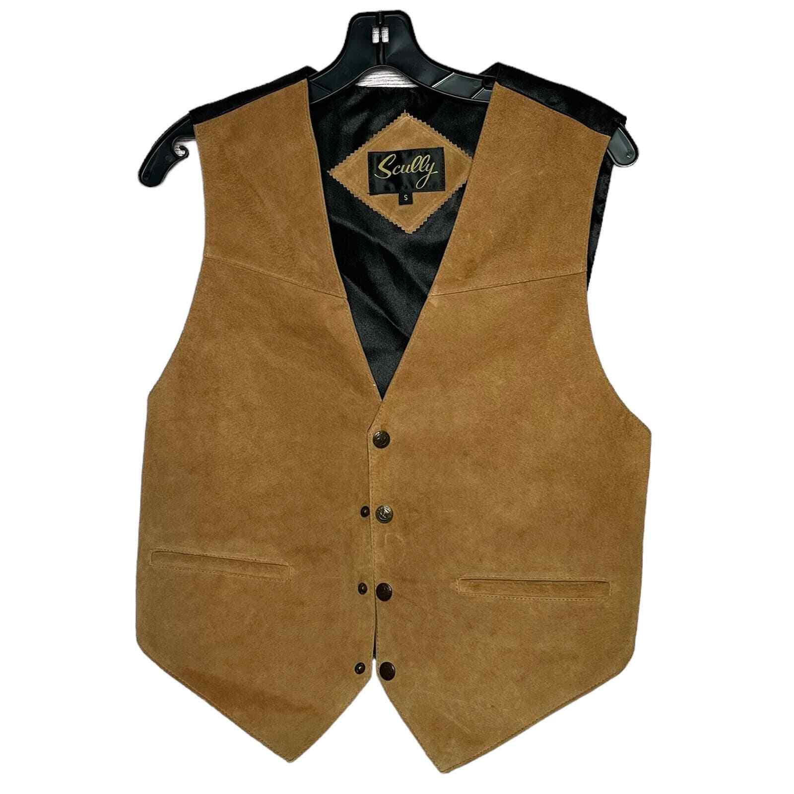 Scully Men's Brown Leather Western Wedding Vest Size … - Gem