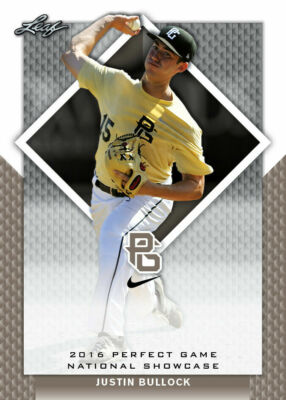 JUSTIN BULLOCK 2016 LEAF "PERFECT GAME" SHOWCASE NIKE ALL-AMERICAN ...