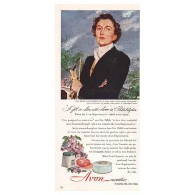 1949 Avon Cosmetics: Mrs Henry Canby Biddle Jr of Canby Lodge Vintage ...