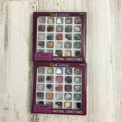 Geo Central Natural Gemstones Collection 25 Box Gemstone Sample Kit ...