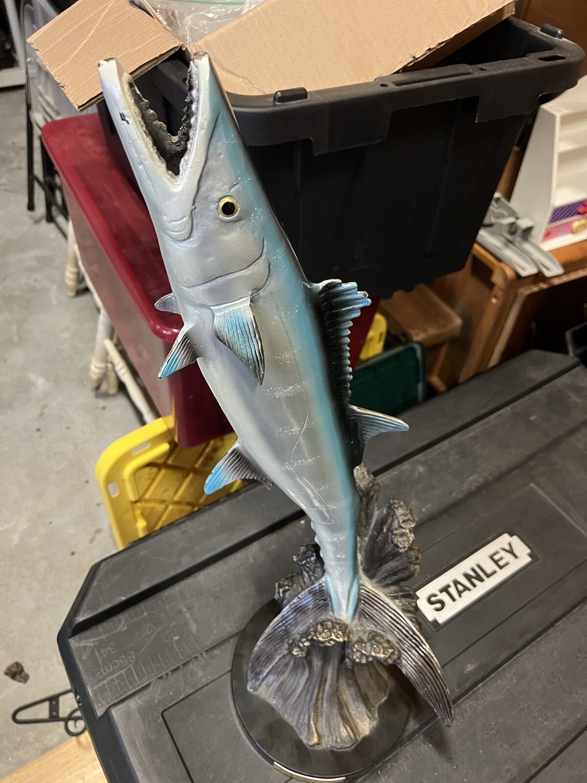 Kingfish Jumping Out Of Water Home Deco Bronze Sculpture Statue | eBay