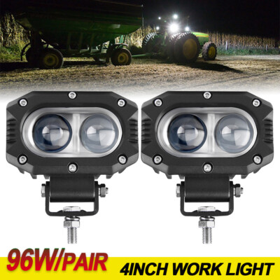 2x 4'' LED Headlight for Caterpillar Skid Steers Excavator Forklift ...