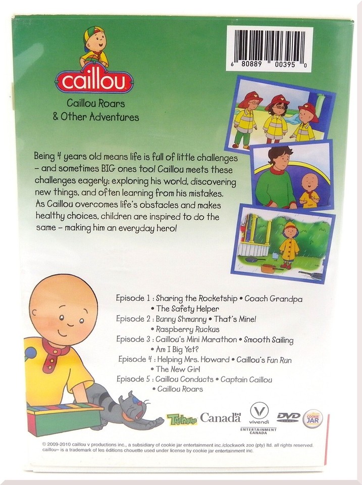 Complete Caillou Roars And Other Adventures DVD 2012 Canadian Good | eBay