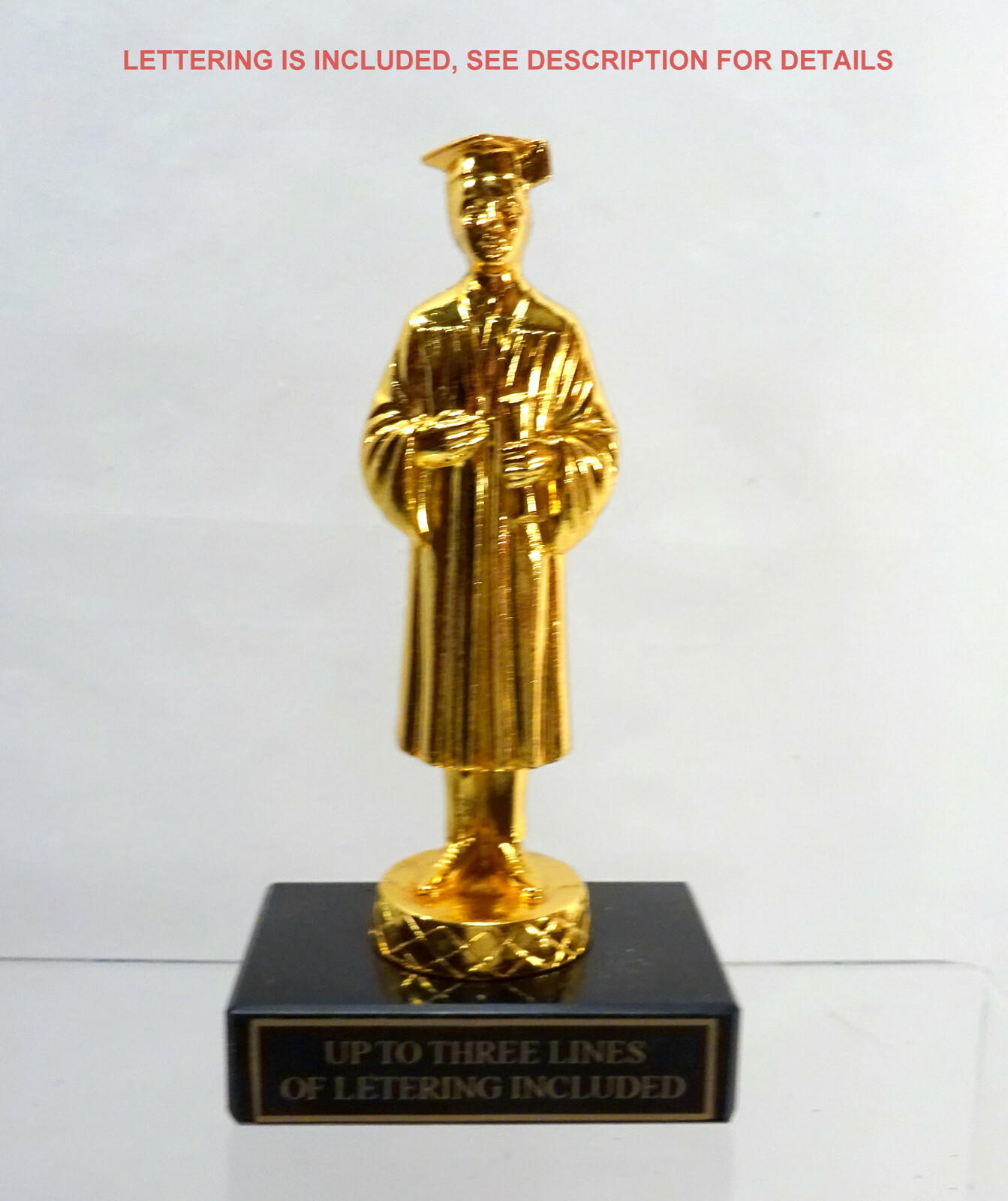 GRADUATE TROPHY METAL MALE GRADUATE BLACK MARBLE BASE - (67) | eBay