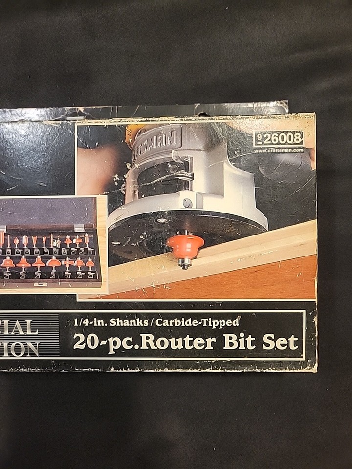 Vtg Craftsman 75th anniversary 20pc Router Bit Set 1/4in Shank Carbide ...