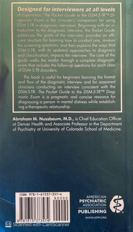 The Pocket Guide to the DSM-5-TR (tm) Diagnostic Exam by Abraham M ...