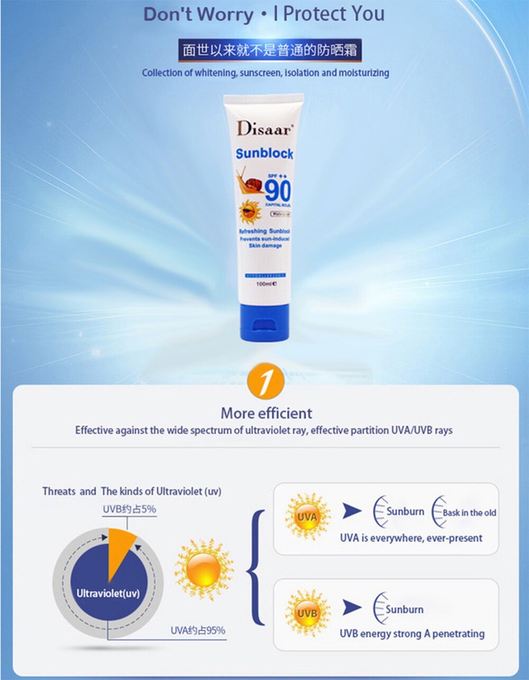 DISAAR Sunscreen Cream Refreshing Sunblock SPF90++ Protection ...