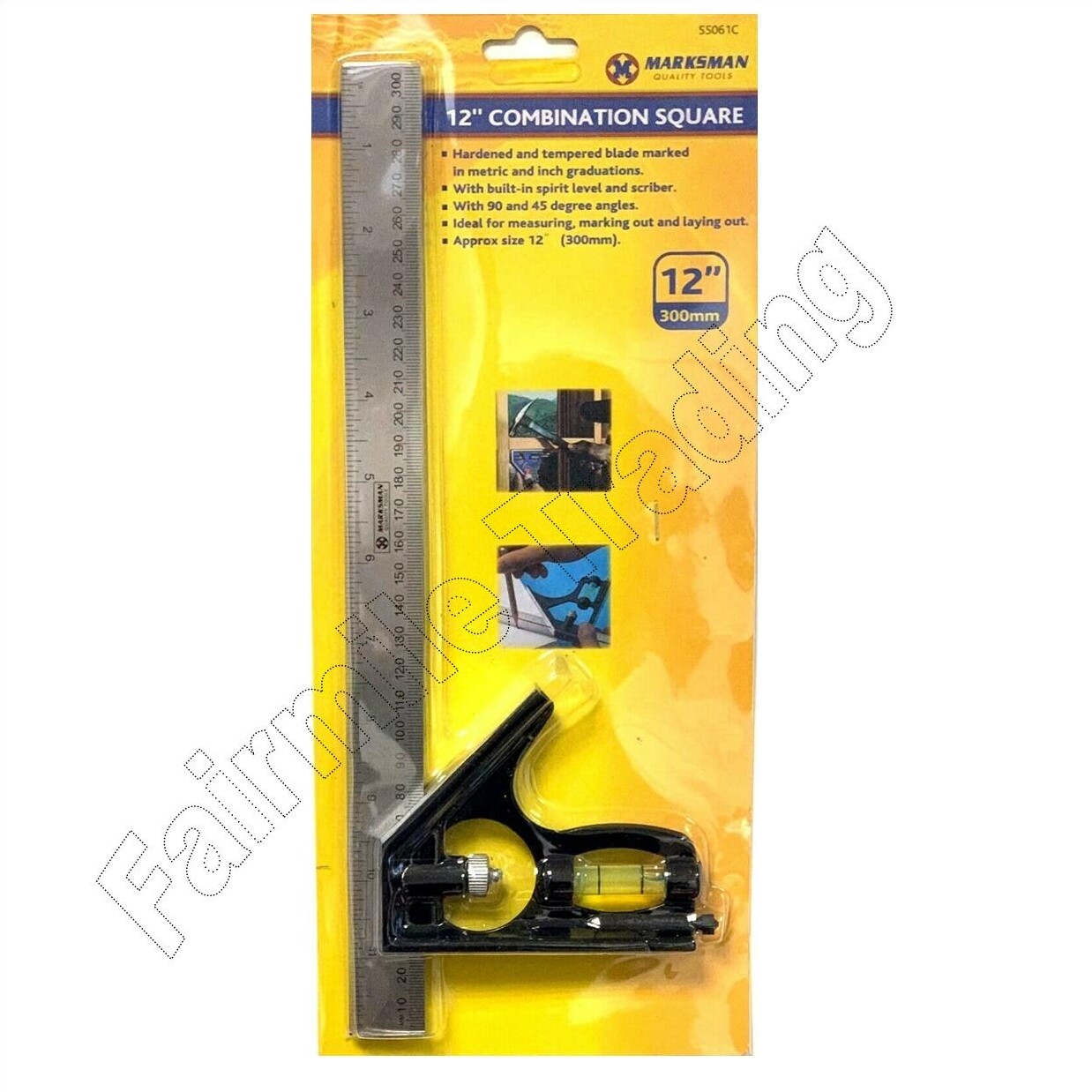 Metal Adjustable Combination Tri Square 12" 300mm Try Set Slide Ruler ...