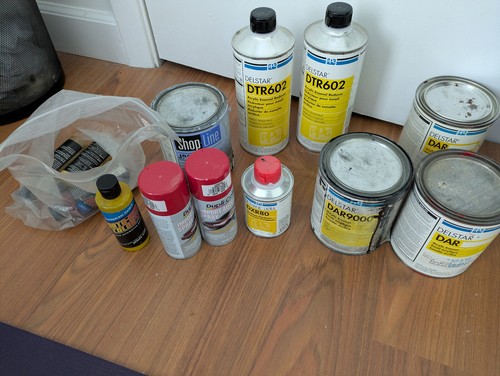 Lot of car paint - Mazda Sunrise Red - some used - Delstar Reducer ...