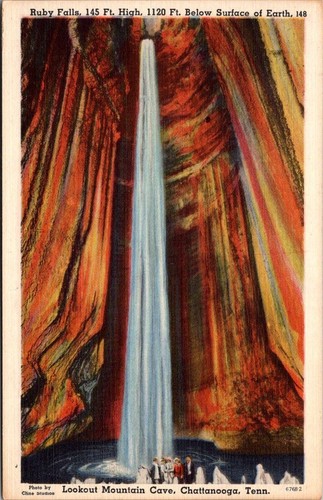RUBY FALLS Lookout Mountain Cave CHATTANOOGA, Tennessee TN waterfall ...