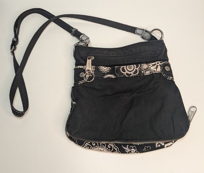 Thirty One Crossbody Shoulder Bag PURSE Black Fabric 31 Handbag ...