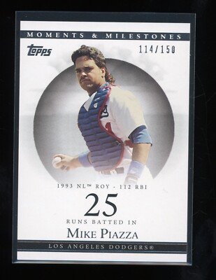 2007 Topps Moments & Milestones #80-25 Mike Piazza /150 Los Angeles ...