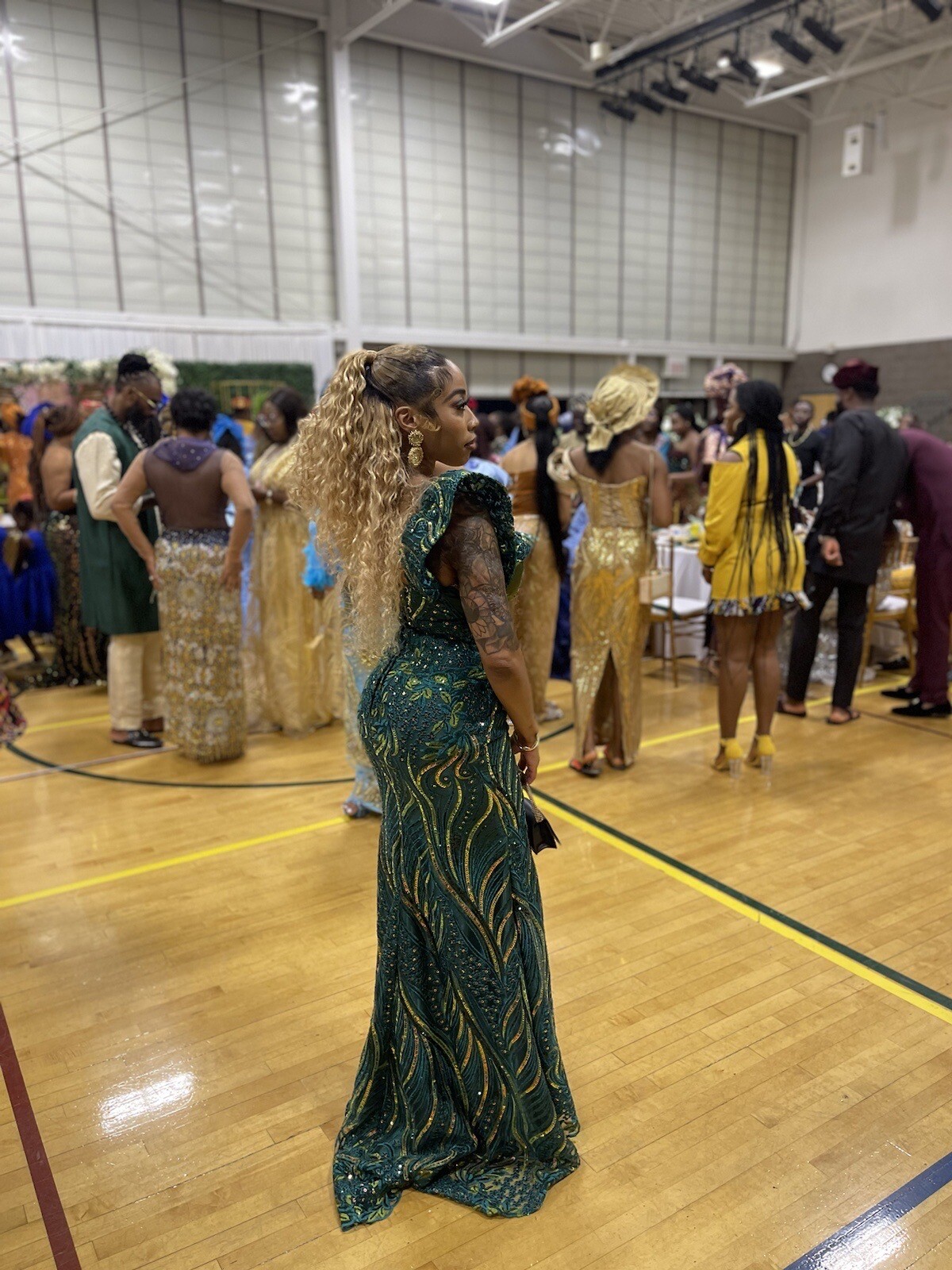 Green And Gold Custom Traditional African Dress - Gem