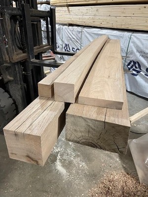 SOLID HARDWOOD OAK PLANED TIMBER BEAMS / POSTS / SLEEPERS - VARIOUS ...