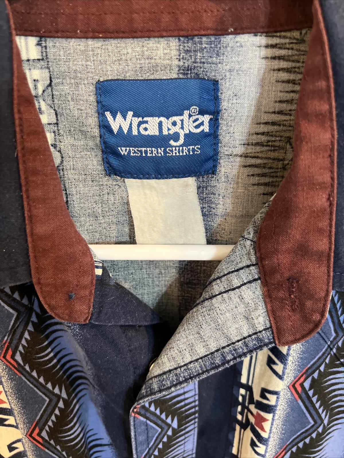 Vintage RARE Wrangler 90s Western Cowboy Aztec Southw… - Gem
