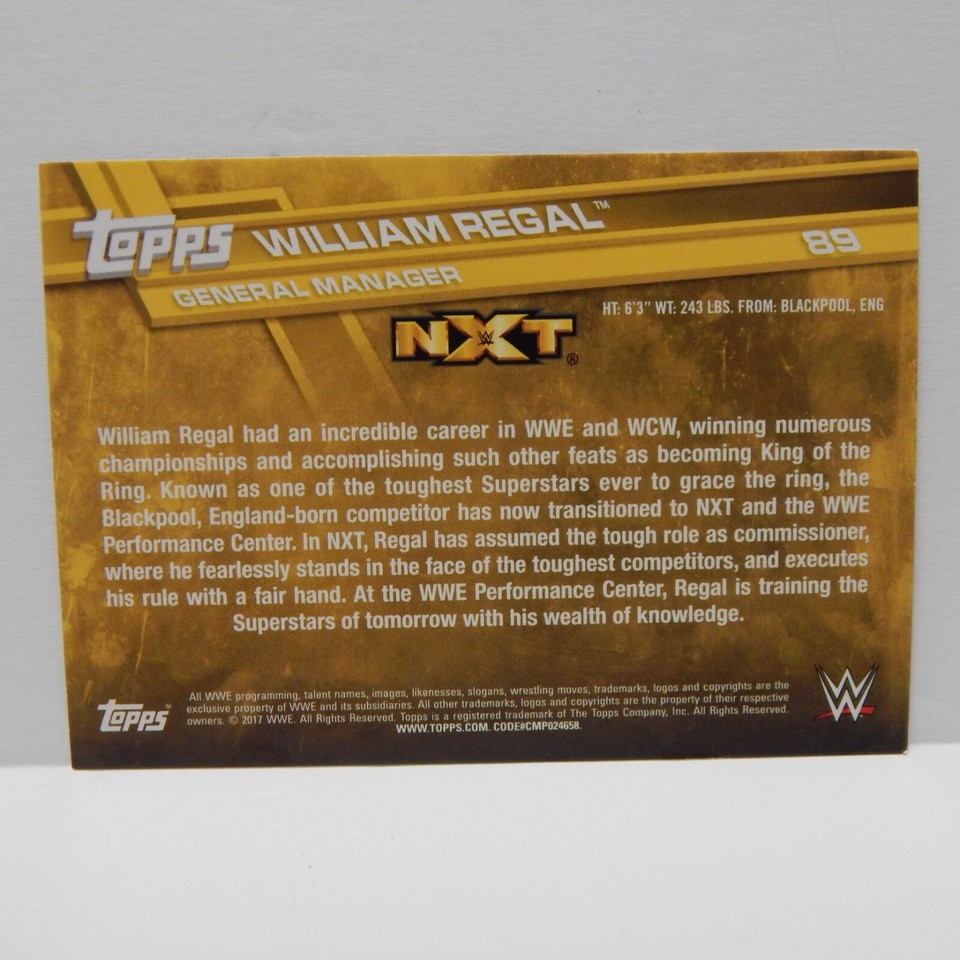 WWE NXT William Regal Card 89 | eBay