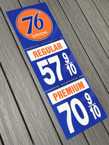 Union 76 Gasoline sign 3 piece vintage reproduction With Prices Pump ...