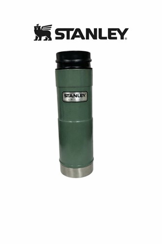 Stanley Classic 16 oz One Hand Vacuum Tumbler Mug Hammertone Green Push ...