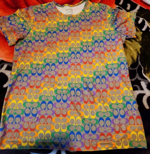 Coach Rainbow Signature Shirt Size Small Unisex | eBay