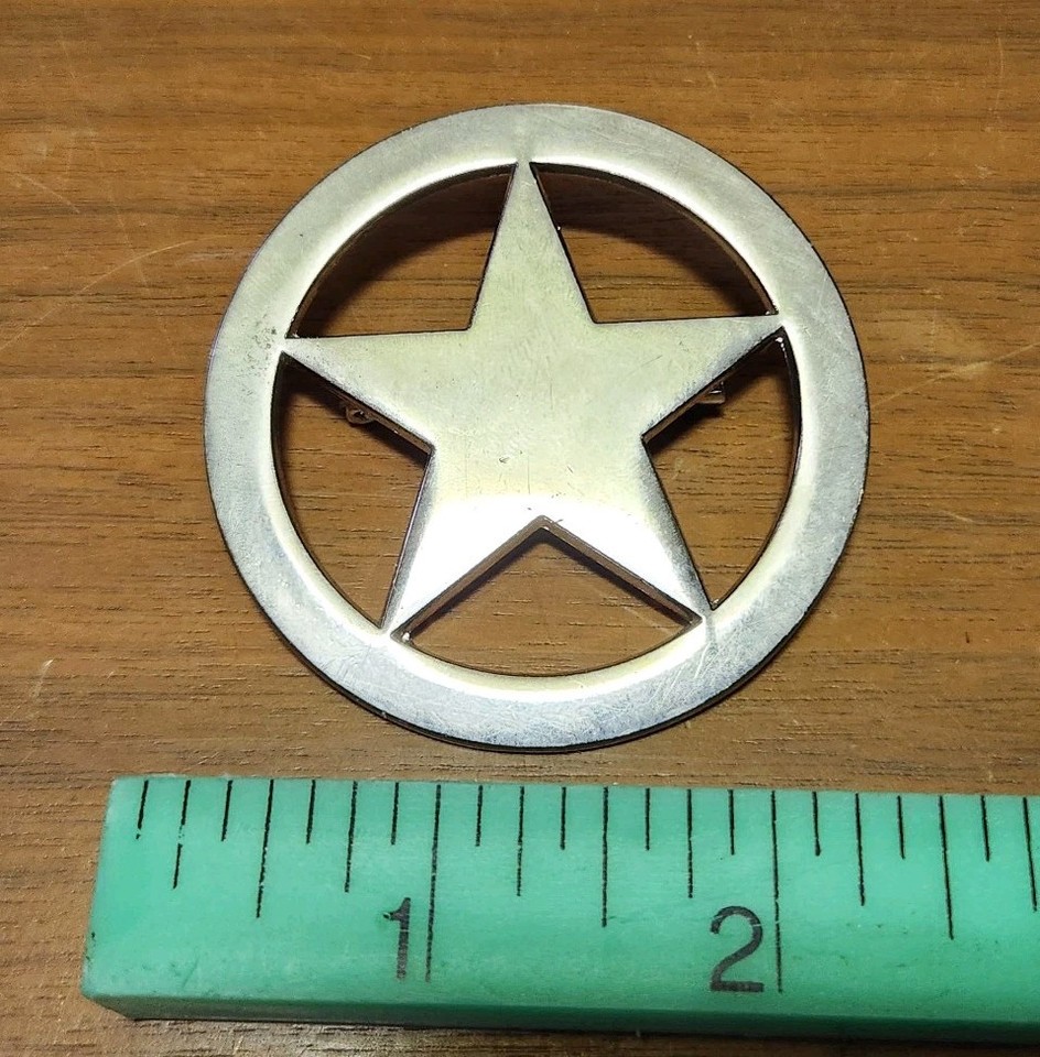 Silver Color Costume Star Badge Pin Brooch Cowboy | eBay