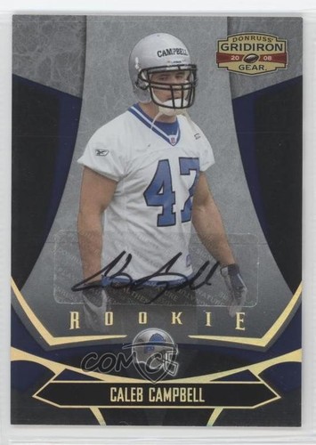 2008 Donruss Gridiron Gear Gold Signatures /100 Caleb Campbell Rookie ...