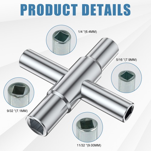 4Pcs 4 Way Sillcock Key Tool Steel Water Keys Triangle Square Utilities ...