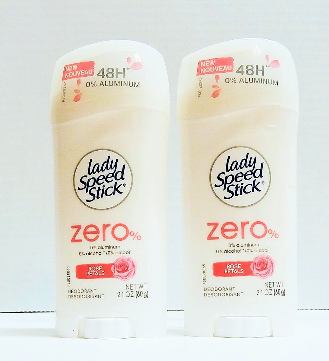 Lady Speed Stick Rose Petals ZERO ALUMINUM DEODORANT 2.1 oz (2 Sticks ...