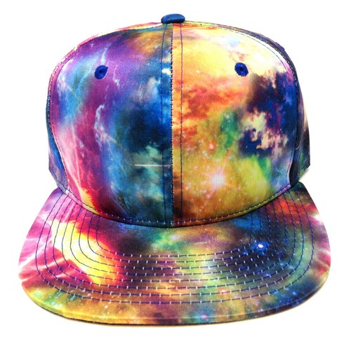 TIE DYE GALAXY ALL OVER PRINT SNAPBACK HAT CAP ADJUSTABLE SPACE ...
