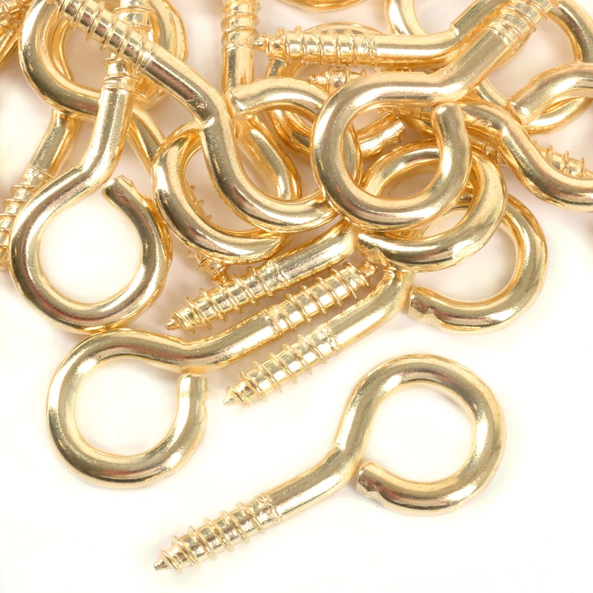 50 SCREW IN VINE EYES Garden Plant Training Eyelet Hook Brass Plated ...