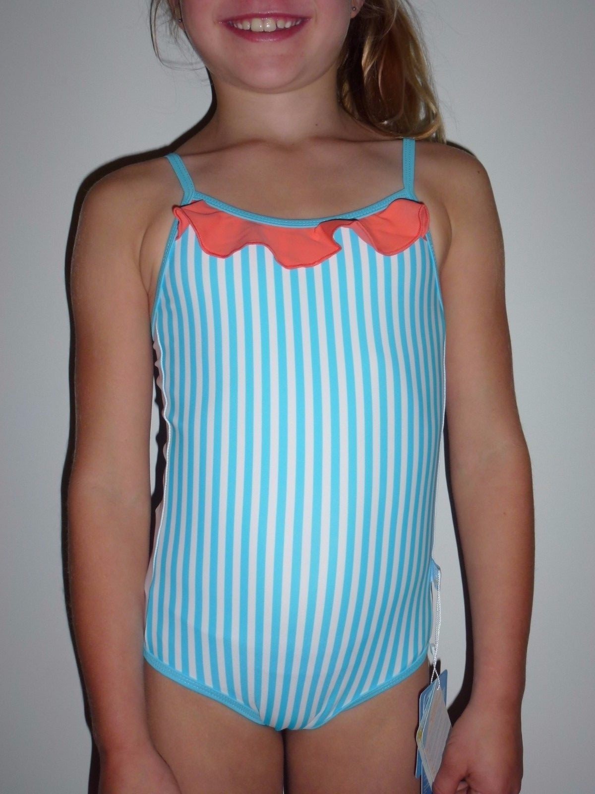 girls swimwear white soda size 2 3 4 5 6 7 8 NEW girls bathers swimmers ...